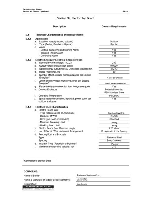 Technical Data Sheet Tds Electric Top Guard Latest Pdf High