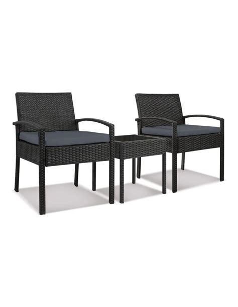 Gardeon Gardeon 3 Piece Outdoor Set Black Myer