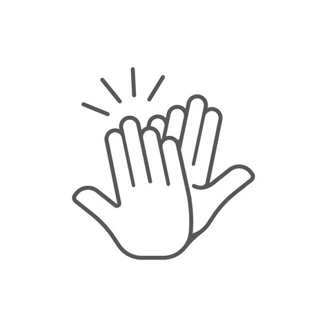 High Five Icon Hands Celebrating Linear Icon Design Hand Icon Vector
