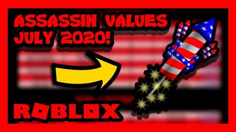 Roblox Assassin Value List July 2020 Zickoi Youtube