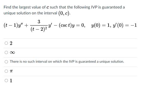 Solved Find The Largest Value Of C Such That The Following