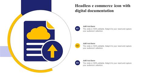 Headless E Commerce Icon With Digital Documentation Ppt Sample