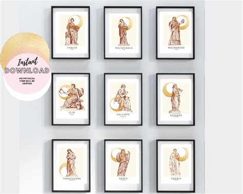 Gallery Set Of 9 Muses Print The Nine Greek Poster Greece Academia