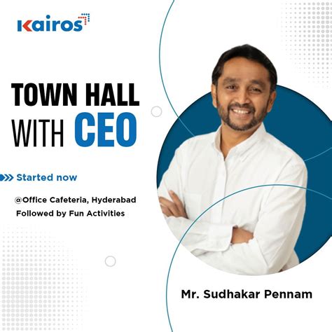 Kairos Technologies On Linkedin Kairostech Kairos Sudhakarpennam Townhall Lifeatkairos