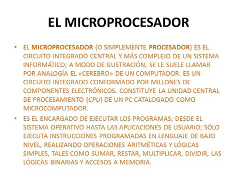 Tecnologia Enfasis En Informatica 2 El Funcionamiento Interno Del Cpu Todo