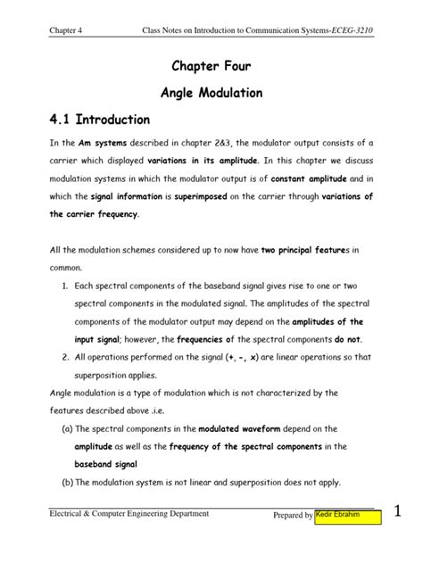 Chapter 4 Pdf Frequency Modulation Modulation