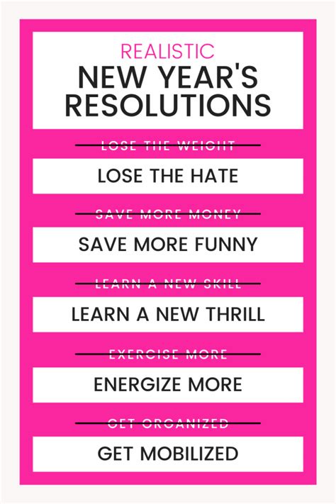 REALISTIC New Year S Resolution Ideas Bring Wit On