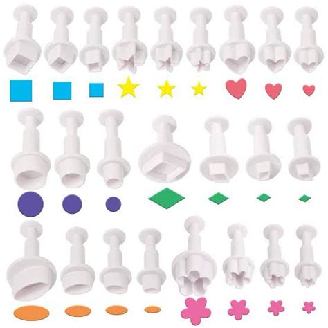 Mini Shape Plunger Set 3s Round Star Heart Square Diamond Plunger