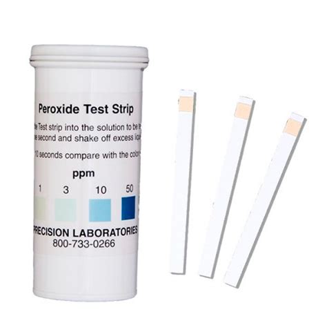 Peroxide Test Strips 100ppm 100 Pack Guardian Hygiene Services