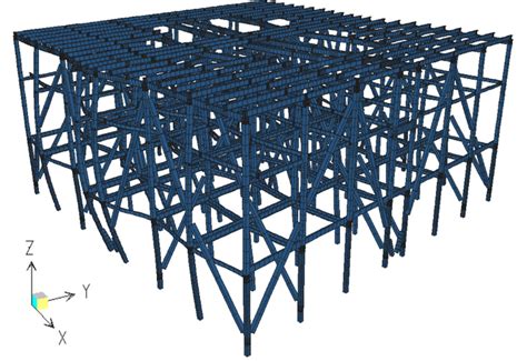 First Mode Shape Of The Inverted V Braced Frame Bending In Y Direction