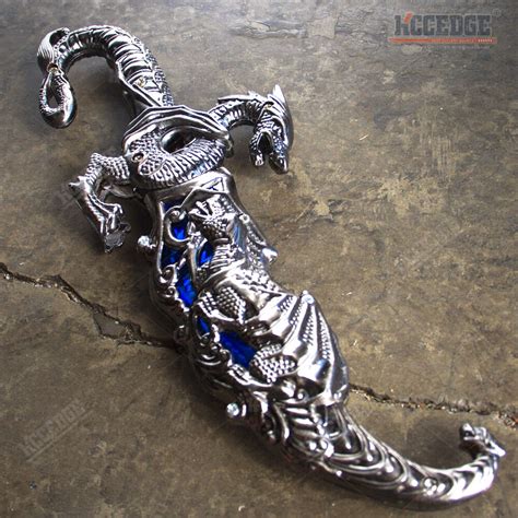 10 Inlay Fantasy Dragon Dagger W Sheath Blade Knife Collectible