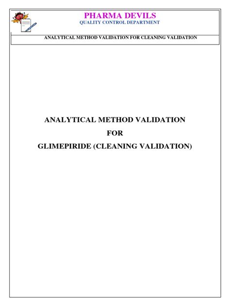 analytical method validation for cleaning validation pdf detection