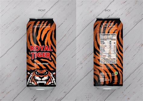 Label Design For Royal Tiger Energy Drinks 普象网