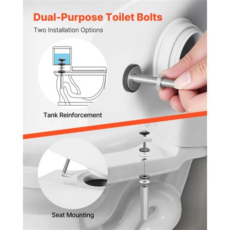 Vevor Universal Toilet Seat Bolts Kit 2pcs Metal Heavy Duty Toilet Tank