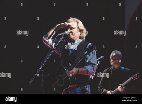 Dewey Bunnell Of America Rock Band Performs Live On Stage At Auditorium