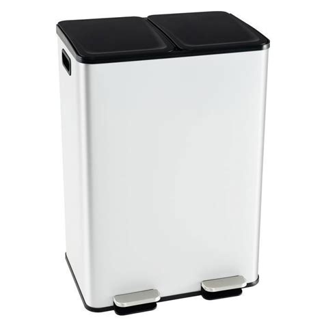 Costway Poubelle Tri Sélectif De Cuisine 2 Compartiment 2 X 30l