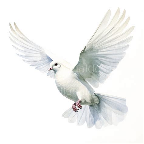 Beautiful White Doves Watercolour Clipart 10 High Quality