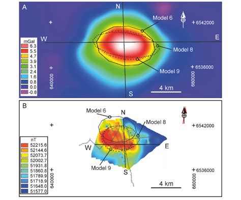 Residual Gravity Anomaly Map A And The Total Magnetic Intensity Map