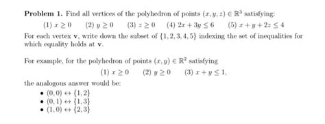 Solved Problem Find All Vertices Of The Polyhedron Of Chegg