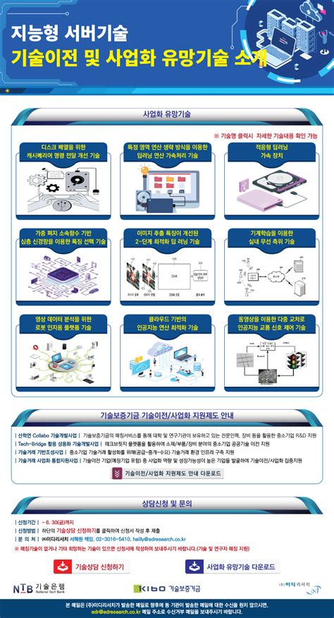 이디리서치 지능형 서버기술분야 기술이전 및 사업화 유망기술 소개 Tech Matching System