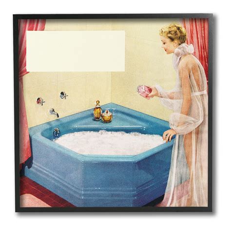 Stupell Industries Vintage Bubble Bath Girl Framed Giclee Art By Kathy