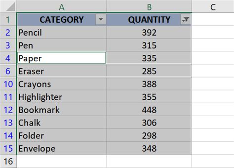 how to select only filtered cells in excel