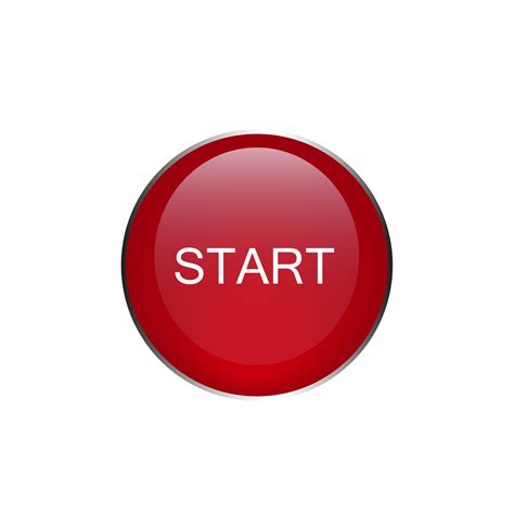 Start Red Button Vector Blank Red Glossy Badge Or Web Buttonvector