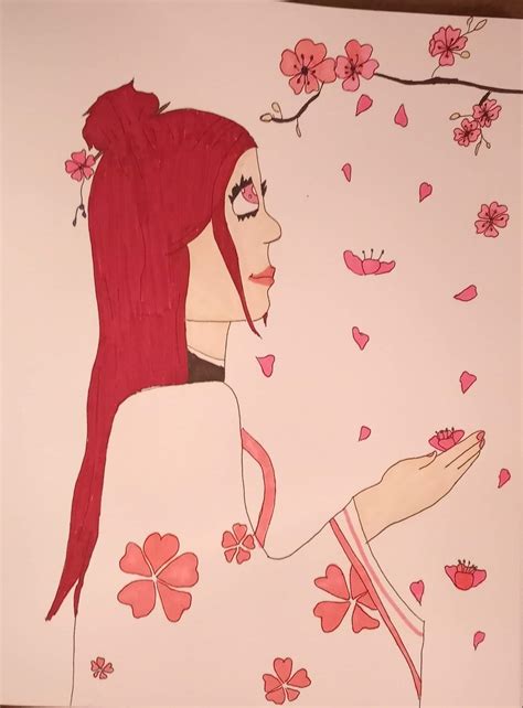 Haruka Kamado With Cherry Blossoms Demon Slayer Kimetsu No Yaiba Amino