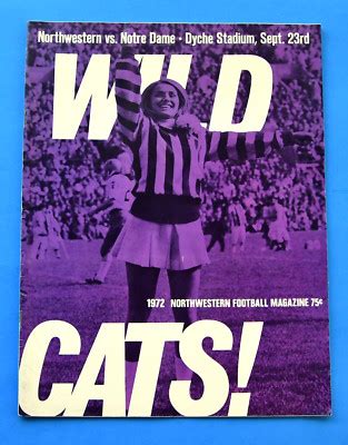 1972 Northwestern Wildcats Vs Notre Dame Fighting Irish Football