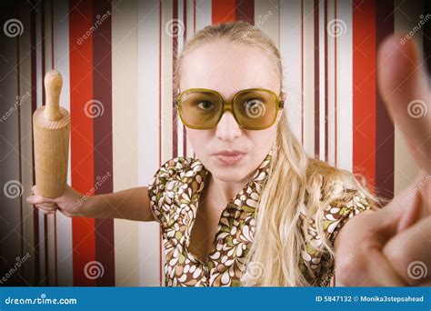Angry Wife Beat Her Drunk Unfaithful Husband Royalty Free Stock