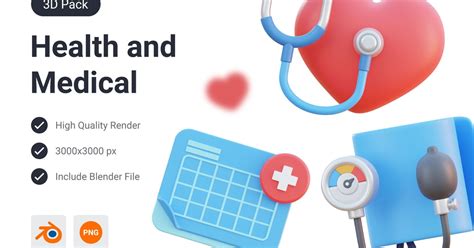 Health And Medical 3d Illustration Objects Ft Love And Medicine Envato