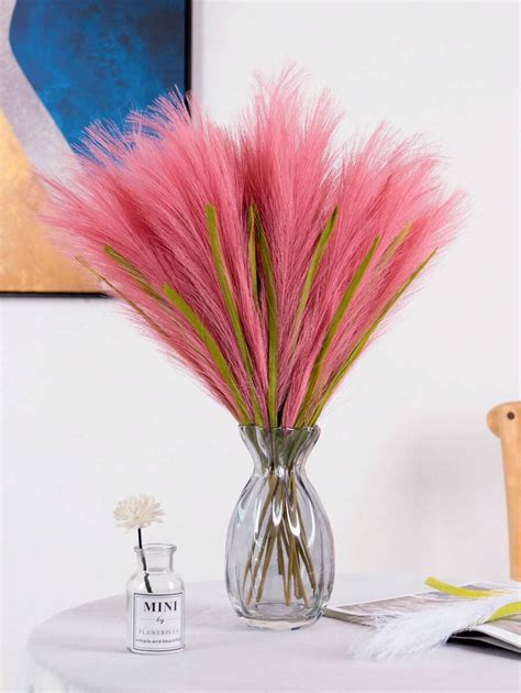 1pc Imitation Pampas Grass Tall Artificial Fluffy Grass Pompas