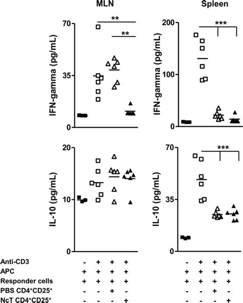 Suppression Of Cytokine Production By Splenic And Mln Treg Ifn γ And Download Scientific
