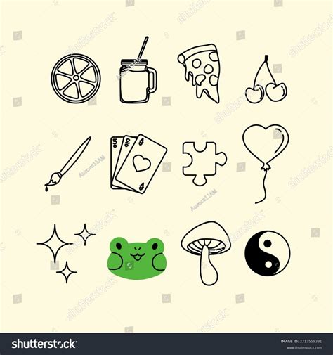 Random Cute Vector Illustrations Symbols Stock Vector Royalty Free