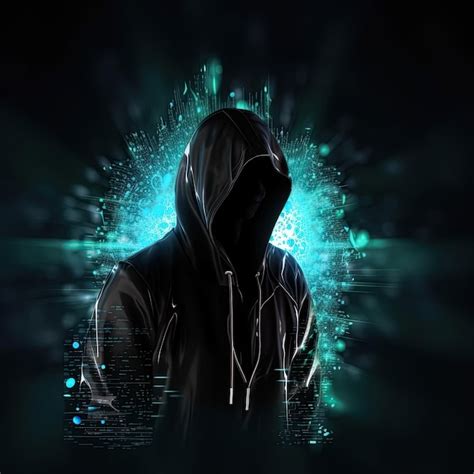 Premium Ai Image Unknown Hacker Hiding Face In Mask On Cyber Background Internet Compyter
