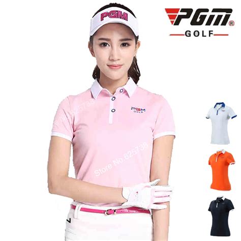 Pgm 2017 Mulheres Roupas De Golfe T Shirt De Golfe Senhora Vestuário Quick Dry Manga Curta