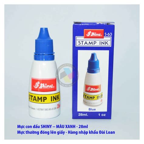 Mực Dấu Shiny Mực Thường đóng Lên Giấy 28ml Mực Con Dấu Màu Xanh