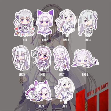 Anime Sticker Rezero Kara Hajimeru Isekai Seikatsu Emilia Shopee Philippines
