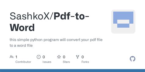 GitHub SashkoX Pdf To Word This Simple Python Program Will Convert Your Pdf File To A Word File