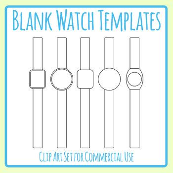 Blank Smart Watch Templates For Cutting And Wearing Craft Clip Art