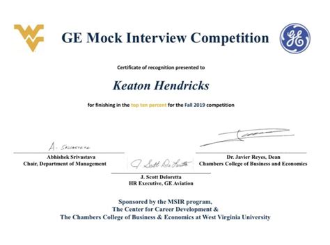 Keaton Hendricks On Linkedin Generalelectric Top10 Interviewprep