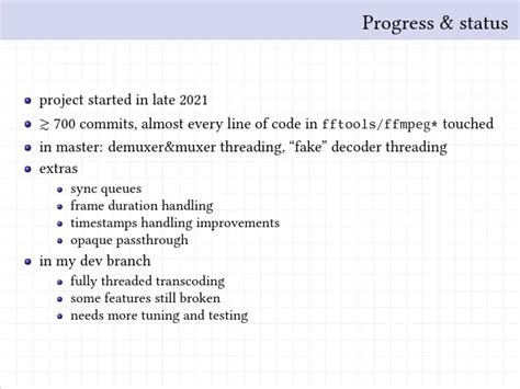 Ffmpeg Cli 支持多线程 —— 数十年来 “最复杂的重构” 知乎 Ffmpeg Cli 支持多线程 —— 数十年来 “最复杂的重构” 知乎