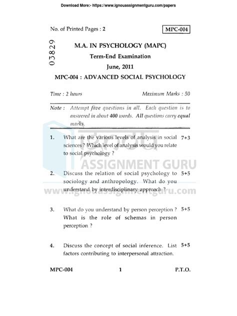 Mpc 004 Previous Year Question Papers By Ignouassignmentguru Pdf