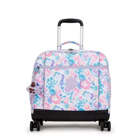 Dumyah Kipling New Storia Wheeled Bag Aqua Flowers Large Amman Jordan