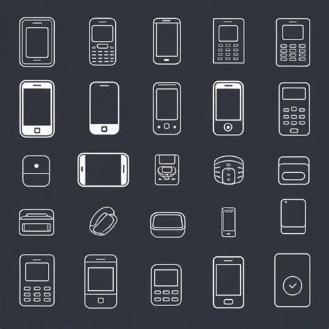 Vector Line A Set Mobile Phone Icons Ideas For You Design Premium Ai Generated Image
