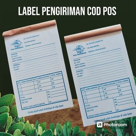Jual Label Pengiriman Cod Pos 100 Lembar Label Cod Nota Invoice