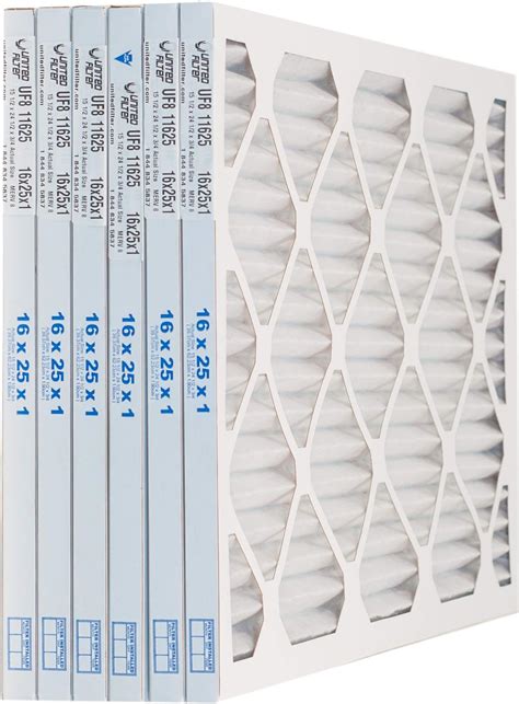 United Filter 16x25x1 Merv 8 Pleated Furnace And Ac Air Filters Case Of