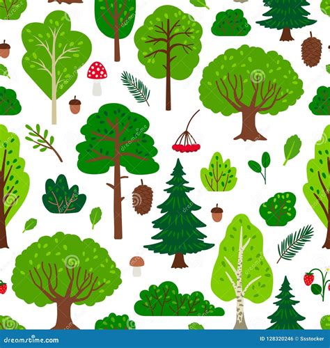 Forest Tree Pattern Stock Vector Illustration Of Color 128320246