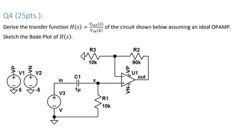 Solved Q4 25pts Derive The Transfer Function H S Louto