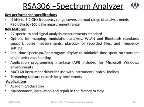 Wc Lab Exp 1 Study Of Basic Operation Of A Spectrum Analyserpptx